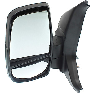 Kool-Vue FD335EL Power Mirror compatible with Ford Transit Van 15-17 Left Side Manual Folding Non-Heated Medium/High Roof Textured Black