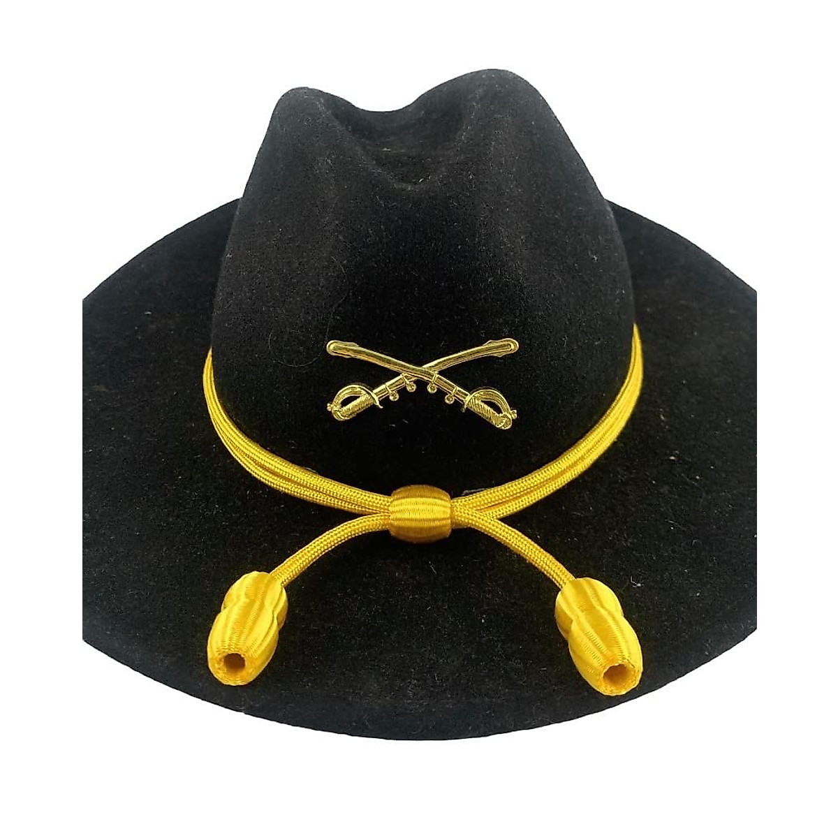 US Army Cavalry Yellow Acorn Campaign Hat Cord, Military Trooper Western Stetson Hat Band One Size
