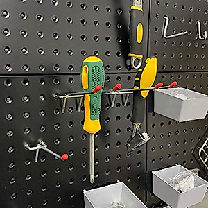 Wallmaster 8-Bin Storage Bins Garage Rack System & 48pcs Pegboard Hooks Set Pegboard Tool Organizer