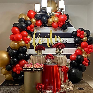 RUBFAC Red Balloons, 146 pcs Different Sizes Pack of 36 18 12 10 5 Inch for Balloon Garland or Balloon Arch as Graduation Wedding Birthday Baby Shower Anniversary Party Decorations