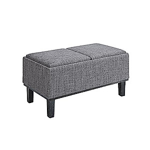 Convenience Concepts Designs4Comfort Brentwood Storage Ottoman, Gray Fabric