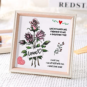 Valentines Flowers Clear Stamps for Card Making Decoration and Scrapbooking Supplies, Rose Love Words with Sentiment Transparent Rubber Stamps for Paper Card Photo Album Crafting Supplies