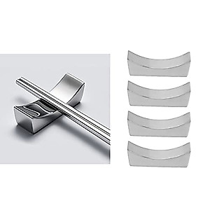 4 Pieces Stainless Steel Chopstick Rest Boat Shaped Chopsticks Spoon Knife and Fork Cutlery Rack Suitable for Restaurant Household