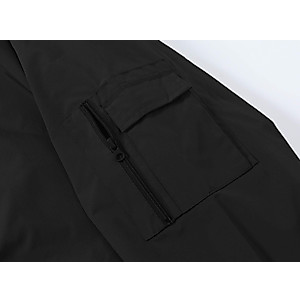 TBMPOY Men's Lightweight Bomber Jackets for Men Windproof Windbreaker Jacket Track Spring Casual Jackets Outdoor Coat Black L