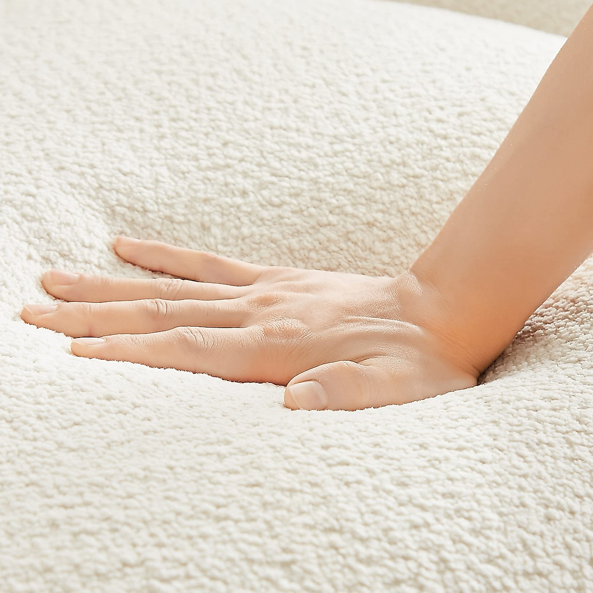 Sofa 86'' Lambswool 3 Seat Cushion Couch for Living Room,Mid Century Comfy Modular Sofa with Throw Pillows…