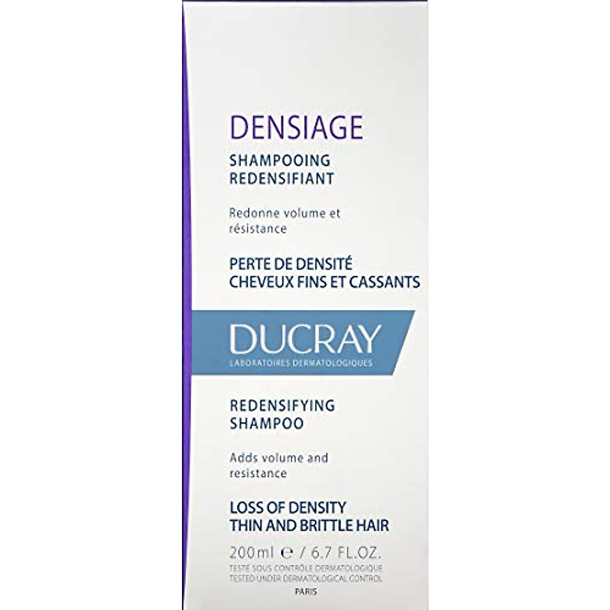 Ducray Densiage Redensifying Shampoo, Enhance Strength & Density, Brittle Aging Hair, 6.7 oz.
