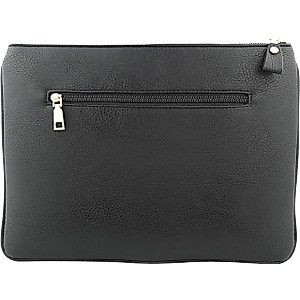 B BRENTANO Vegan Oversized Embossed Clutch Pouch (Black)