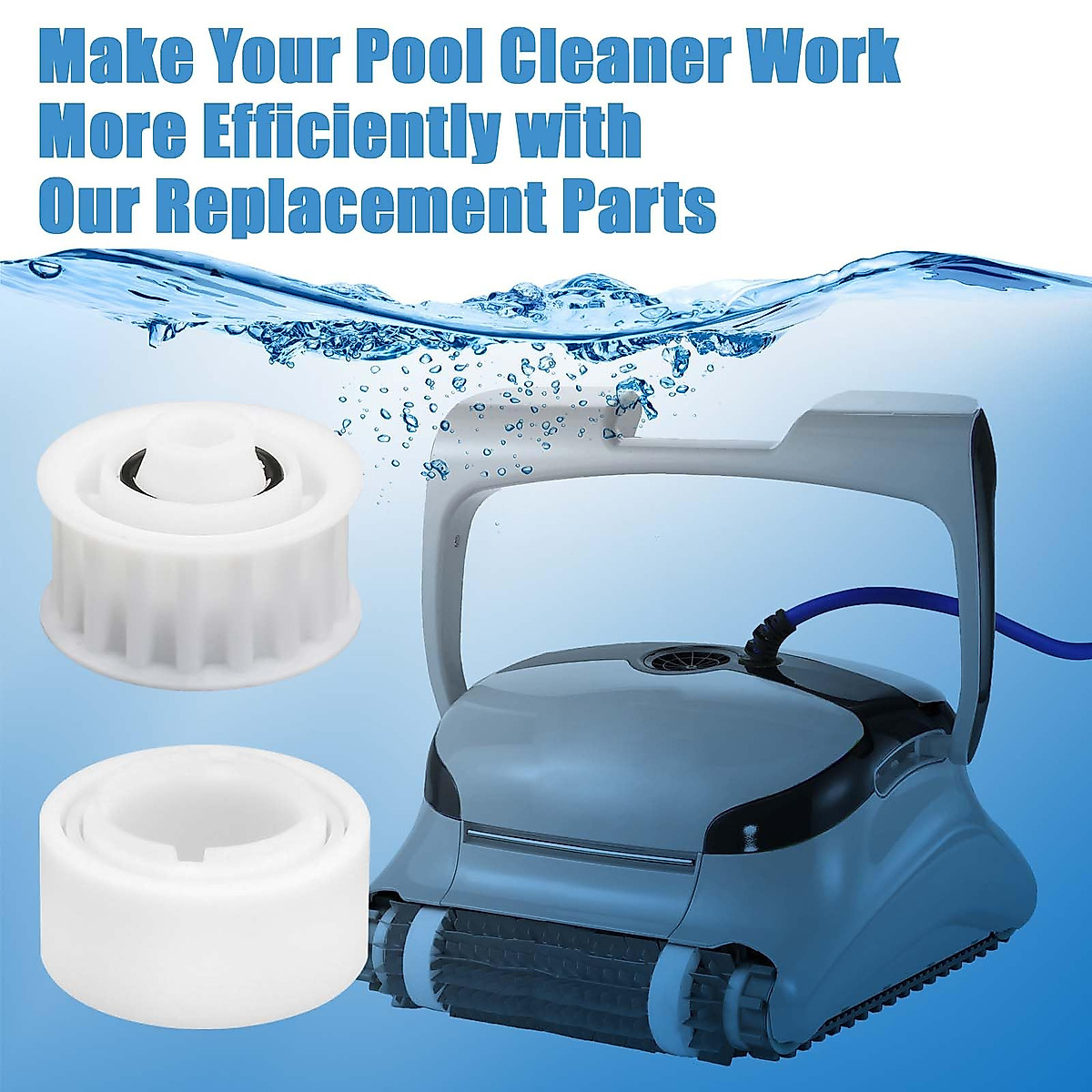 3884997-R6 Guide Wheels with 2 Pully Gears Replacement for Nautilus CC Plus M200，M400，M500 & Dx3，Dx4，Dx6 Premier Pool Cleaner Accessories （6 Pack）