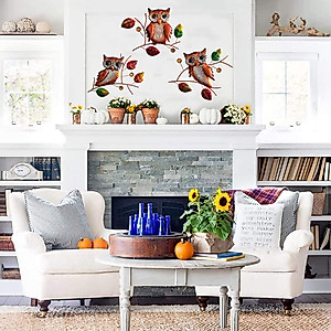 JFRISING Metal Owl Wall Art Decor Outdoor Indoor Hanging Wall Sculpture Metal Decorations for Home Garden Bedroom Living room Bathroom , 3 Pack