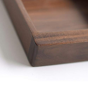 Black Walnut Western-style Drawer Type Cutlery Storage Box Desktop Solid Wood Storage Tray Tableware Organizer - 24x16.8x2.5cm (Picture 1)