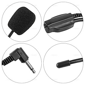 AUEAR 2 Pack Headset Microphone Flexible Wired Boom Standard 3.5mm Connector Jack Black for Voice Amplifier Teachers Speakers Belt Pack Mic Systems Computer