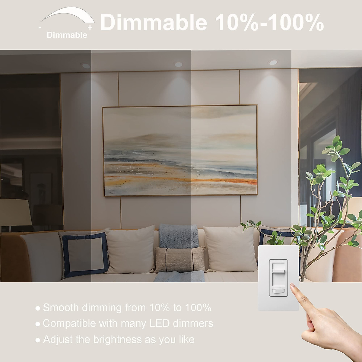 FTL GU10 LED Bulbs Dimmable 3000K Warm White 6W 600LM, 60W Halogen Replacement, 40 Degree Spot Track Light Bulbs, Recessed Ceiling Light Bulb, 6-Pack