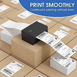 MaxGear 4" x 6" Direct Thermal Labels, 500 Fanfold Labels, for Shipping & Mailing, Perforated White, Commercial Grade with Permanent Adhesive, Compatible with Most Thermal Printers,1 Stack