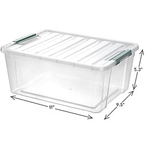 Baylee and Me Clear Plastic Storage Box with Removable Tray – Perfect for Organizing Arts and Craft Supplies, Sewing Notions, Small Toys, Bead, Art Supplies