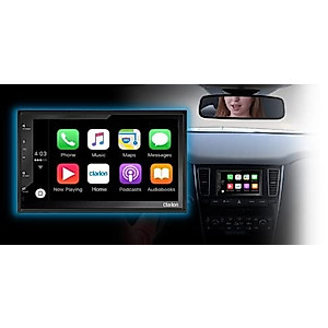 Clarion FX450 Car Stereo Car-Truck-SUV Radio 2 DIN Touch Screen, Apple Car Play and Android Auto, Bluetooth, 50 WTS x 4, AM-FM, Rear View Camera Input