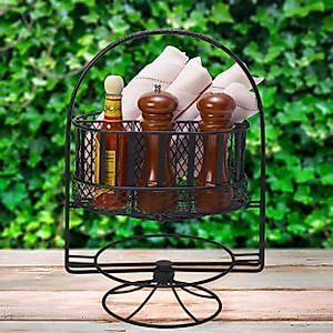 Gourmet Basics Band Stripe Picnic Buffet Storage Caddy