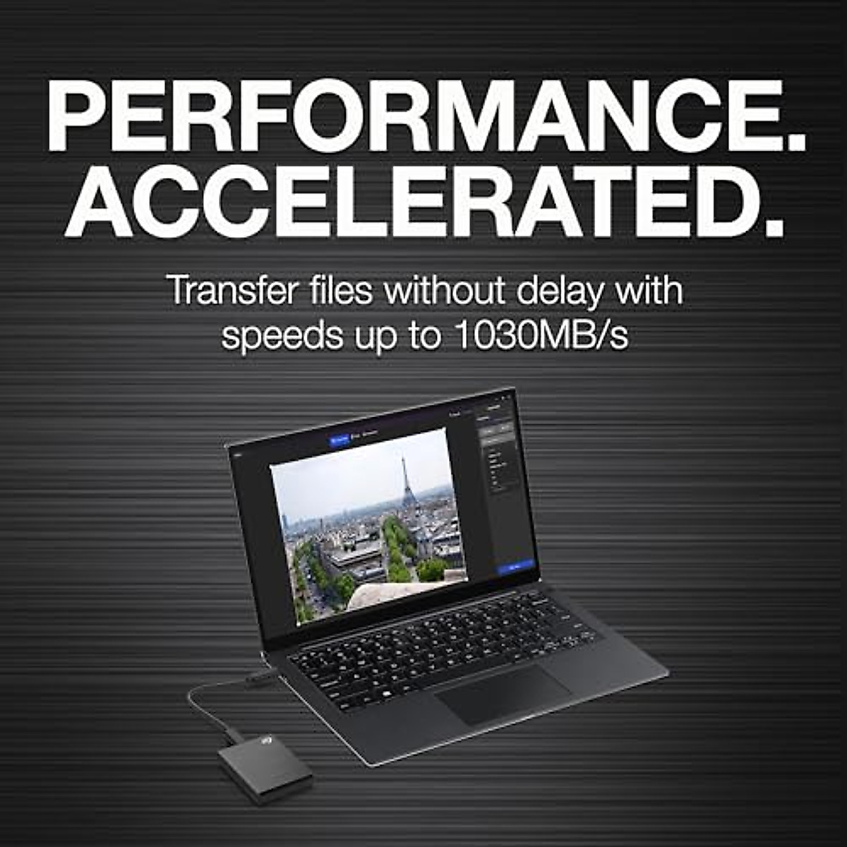 Seagate One Touch SSD 1TB External SSD Portable – Black, speeds up to 1030MB/s, 6mo Mylio Photo+ subscription, 6mo Dropbox Backup Plan​ and Rescue Services (STKG1000400)