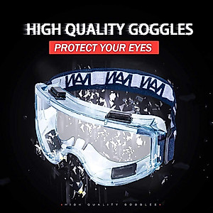 Holulo Clear Safety Goggle Splash & Impact Resistant Goggle Sand&Dust Over Glasses Eye Protector Wide-Vision Lab Safety Goggle