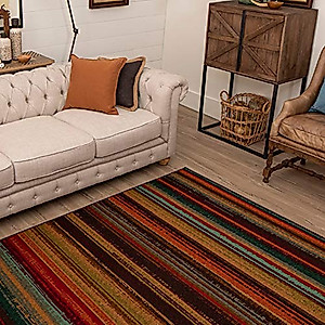 Mohawk Home Avenue Stripe Area Rug, 7'6" x 10', Brown/Tan