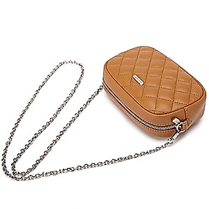 DAVID - JONES INTERNATIONAL. Designer Small Purses for Women, PU Leather Crossbody Cell Pone Wallet bags with Chain Strap,Yellow Evening Clutch Wristelet Purse