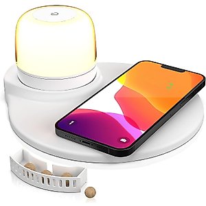 BEYONDOP Night Light, Touch Bedside Table Lamp for Bedrooms, Rechargeable Dimmable Small LED Lamp with RGB Lights, Smart Nightstand Lamp for Living Room Home Gifts