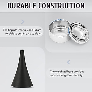 CO-Z 22" Standing Smokeless Ashtray for Cigarettes Cigars More | Metal Pedestal Cigarette and Cigar Ashtray | Fancy Retro Floor Ashtray with Lid for Home Office Decor with Cigarette Case, Matte Black