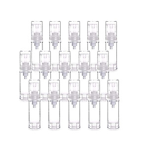 15 Pcs Clear Airless Lotion Pump Bottles Empty Cream Vacuum Bottles Cosmetic Containers Travel Press Pump Bottles For Foundations,serums,and more (5ml)