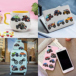 Monster Truck Temporary Tattoos for Kids | Birthday Party Supplies Favors Super Cute Fake 96PCS Tattoos Stickers Party Decorations Boys Girls School Rewards Gifts