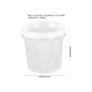 Toyvian Mini Mini Containers 18pcs Small Clear Plastic Buckets Ice Cream Tub Containers with Lid Handle Tiny Plastic Pails for Food Drinks Storage 150ml Transparent Snoop Slimes Snoop Slimes