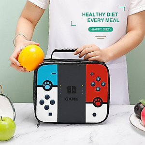 jwsxcfd Lunch Bag Lunch Boxes Reusable Games Insulated Portable Lunch Box Unisex Leak proof Cooler Tote Bag (Red)