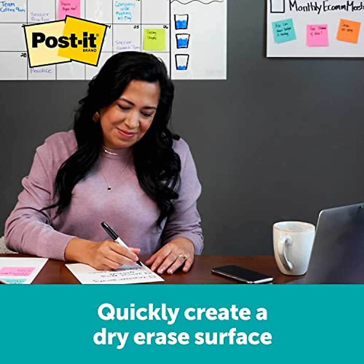Post-it Flex Write Surface Sheets, 2 Pack, 9.1 x 9.1 in, Instant Whiteboard, Use Dry Erase and Permanent Markers (FWS-Sheets-2PK)