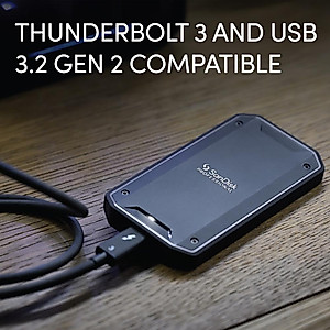 SanDisk Professional 2TB PRO-G40 SSD - Up to 3000MB/s, Thunderbolt 3 (40Gbps), USB-C (10Gbps), IP68 dust/Water Resistance, External Solid State Drive - SDPS31H-002T-GBCND