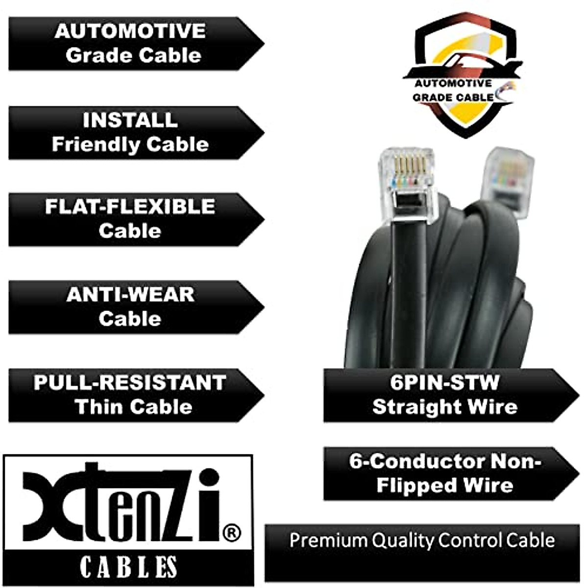 Xtenzi 6Pin Flex Cable XTFC Wire Accessory XT91615 for Amp Remote Knob Compatible with Image Dynamics Q Series Amplifiers