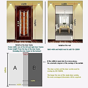 Kszoxdi Heavy Duty Thermal Insulation PU Doorway Curtain Screen Door Curtains Panel Soundproof Blanket Extra Wide with Window 30cm W x 45cm L for Garage Front Door Patio Kitchen Pink (Size : W130cm*H