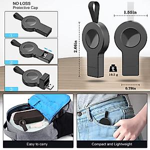2 Pack Wireless Chargers Compatible for Apple Watch Portable USB Magnetic iWatch Charger,Travel Cordless Charger Fast Charging for Apple Watch Series 6/5/4/3/2/1/SE 44mm 42mm 40mm 38mm(White)