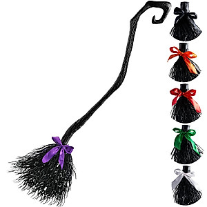 JOYIN 55'' Witch Broom with Ribbons for Kids Halloween Witches Broomstick, Costume Parties, Photo Booth Accessory, Halloween Decorations