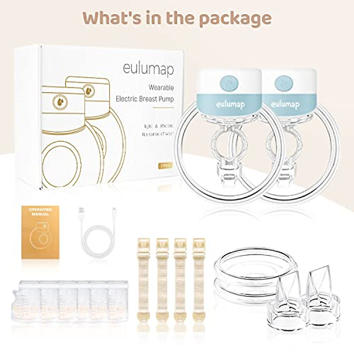 Breast Pump - Wearable Electric Low Noise Breast Pump, Rechargeable Portable Breast Pump with 2 Modes & 9 Levels, LCD Display Memory Function and Can Be Worn in-Bra, 24mm Flange