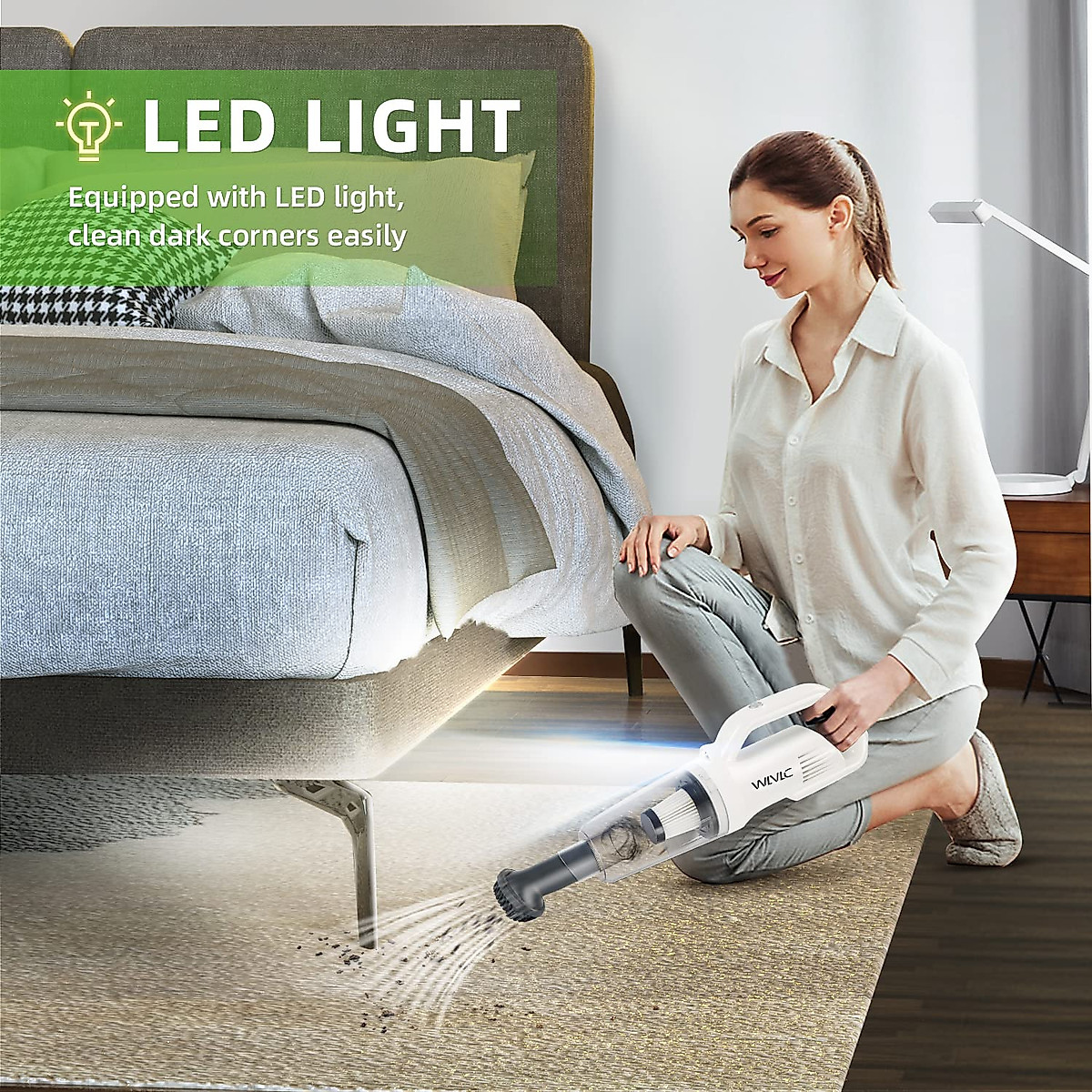 WLVLC Handheld Vacuum Cordless Rechargeable 9000PA Portable Handheld Vacuum Cleaner for Car Vacuum Cordless Rechargeable Powerful Cyclonic Suction Car Vacuum Cleaner Pet Pair Home 小卖清货，大卖请放过