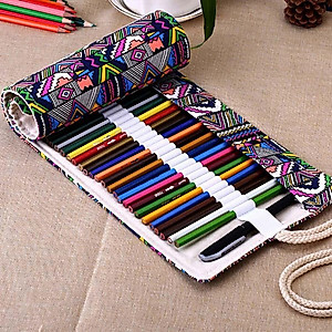 12/24/36/72 Slot Pencil Wrap Pencil Rolls, Sketch Pencil Wrap Case, Artist Colored Pencils Roll Up Bag, Drawing Organizer Bag(12 holes)