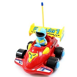 PowerTRC RC Remote Control Formula Racing Car with Racing Driver Action Figure for Boys & Girls (Red)