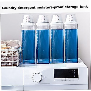 1900Ml Laundry Detergent Dispenser, Washing Powder Storage Detergent Container with Measuring Cup Moisture-Proof Reusable Empty for Scent Booster Beads/Small Solid Grain/Liquids