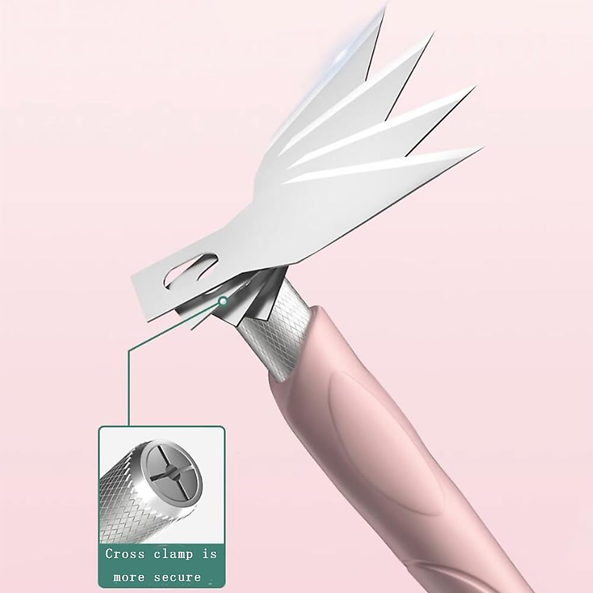 Craft Hobby Knife Exacto Knife with 10 Pcs Stainless Steel Blade Kit for DIY Art Work Cutting, Hobby, Stencil, Scrapbooking-11pack (Pink knife)