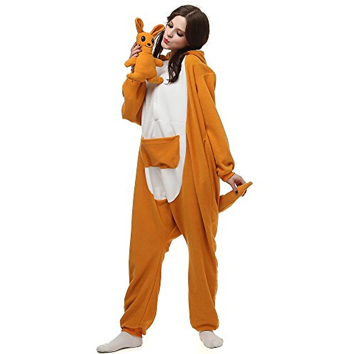 DIZGE Unisex Adult Animal Onesie One-Piece Kangaroo Animal Pajamas Cosplay Costume Medium
