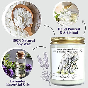 Wishmead Elephant Gifts for Women - Lavender Candle - Elephants Gifts for Women - Elephant Decor Housewarming Gift - Birthday Gifts for Mom Best Friend