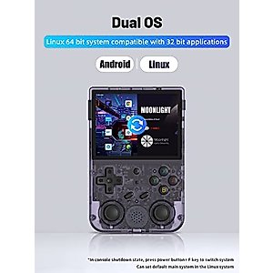 Daxceirry RG353V Retro Handheld Games Console 3.5" IPS Screen Android Linux Dual System RK3566 64 bit WIFI Bluetooth Video Player Pre-Installed 4452 Games Supports Wired Handle (DXR-RG353V-Purple T)