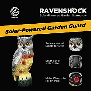 GERMOFIN Hausse 2 Pack Bird Scarecrow Fake Horned Owl Decoy, Nature Enemy Pest Repellent for Outdoor Garden Yard