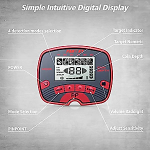 PANCKY Metal Detectors for Adults Waterproof - Professional Higher Accuracy Gold Detector with LCD Display, 5 Mode, Advanced DSP Chip 10" Coil Metal Detectors - PK0075