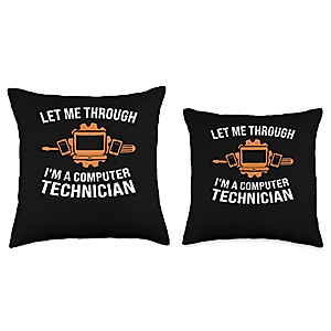 Technical Support Information computer repairing G let me Through I'm a Computer Technician Tech Support Throw Pillow, 18x18, Multicolor