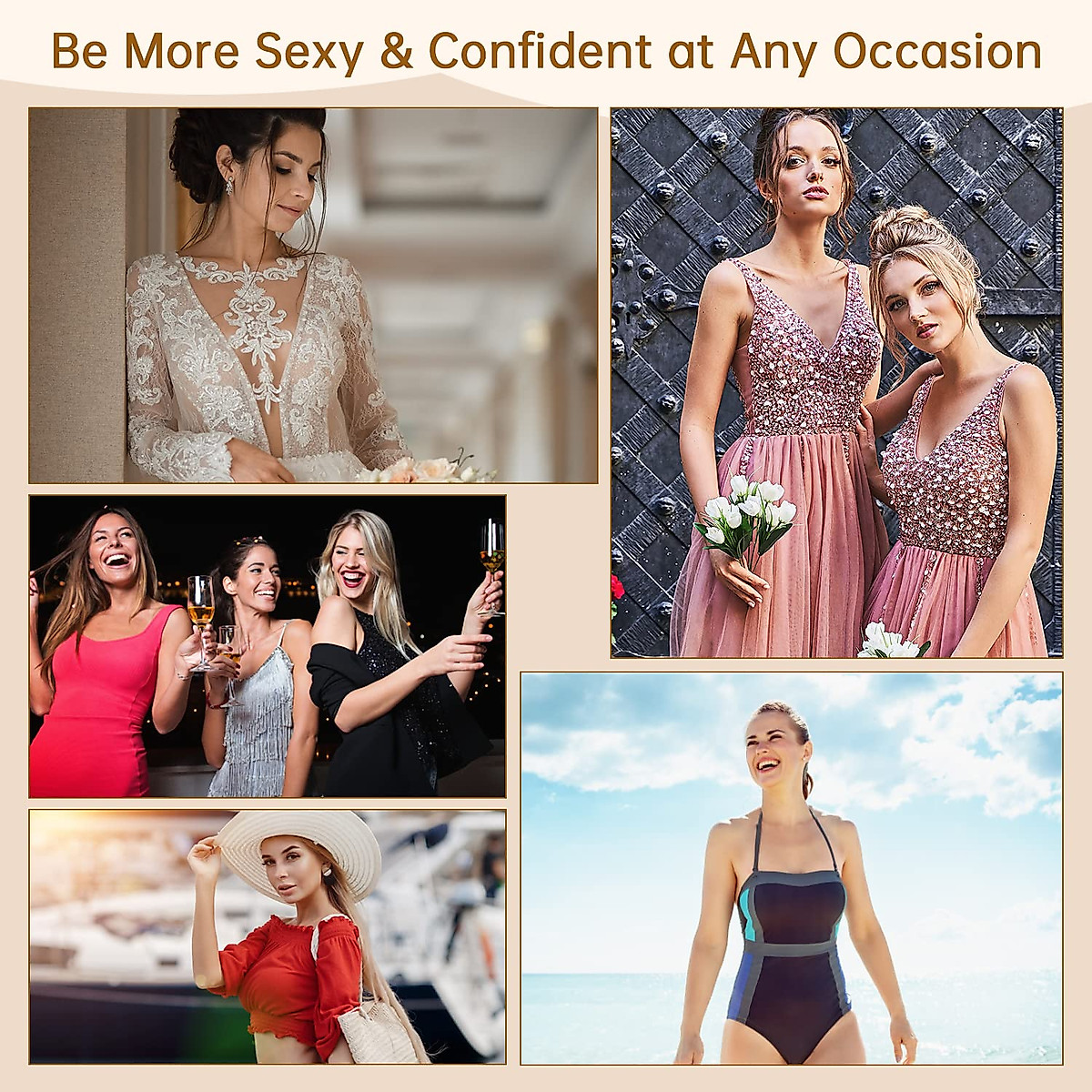 KSang Women's Push Up Bra Pads Inserts 2 Pairs Breast Enhancer Cups Add 1-2 Cup Sizes Instantly A/B, C Cup Available