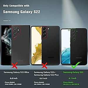 BNIUT for Samsung Galaxy S22 5G Case: Dual Layer Protective Heavy Duty Cell Phone Cover Shockproof Rugged with Non Slip Textured Back - Military Protection Bumper Tough - 6.1inch (Black Matte)